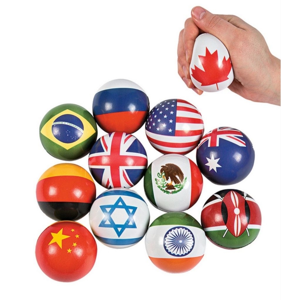 LIMITED Vintage EuroCup kids learning country flag stress ball Digi ...