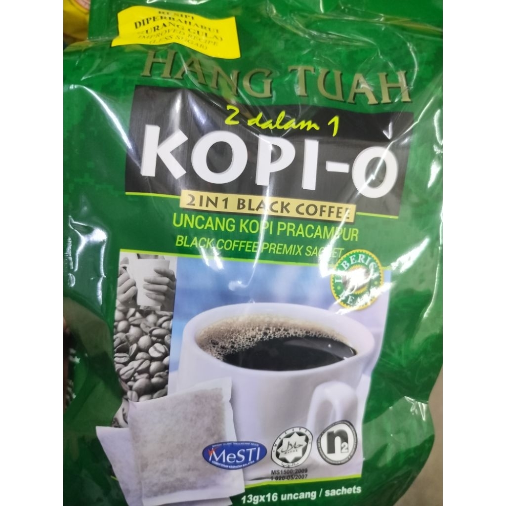 Hang Tuah Kopi O Uncang Kopi Pracampuran (13g ×16 uncang) Black Coffee ...