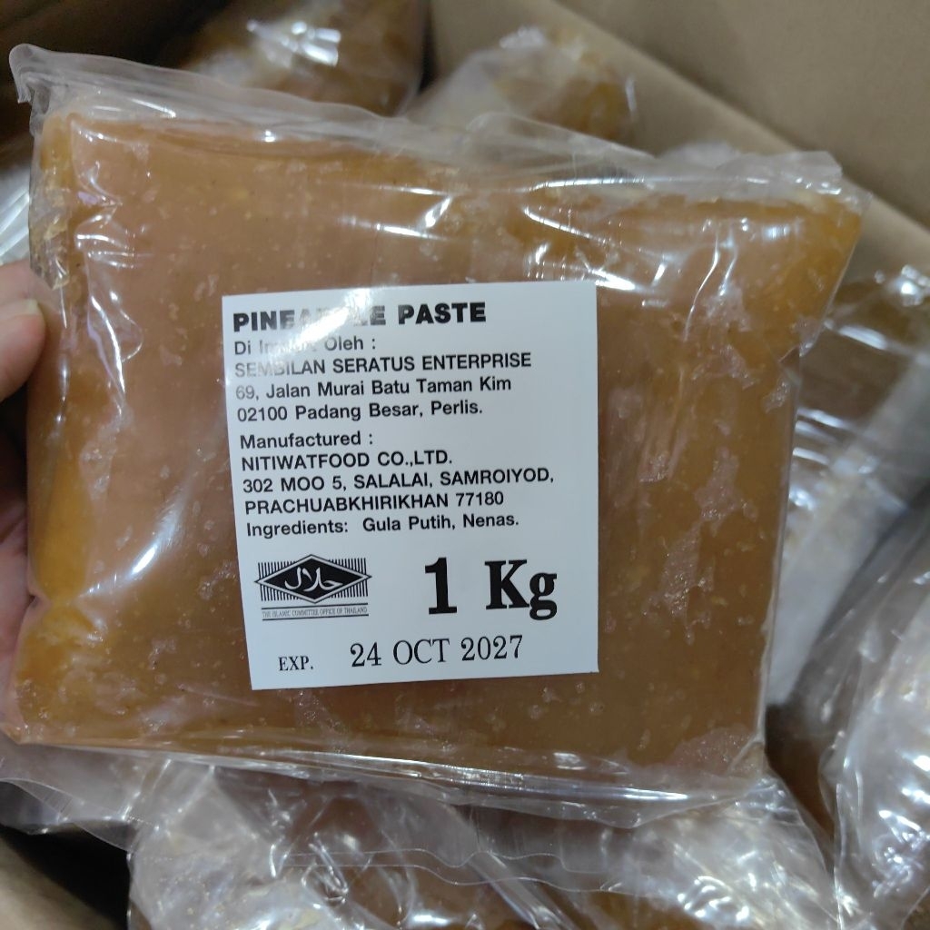 1KGX10PKT PREMIUM LESS SWEET PINEAPPLE PASTE JEM NANAS HALAL 1CARTON ...
