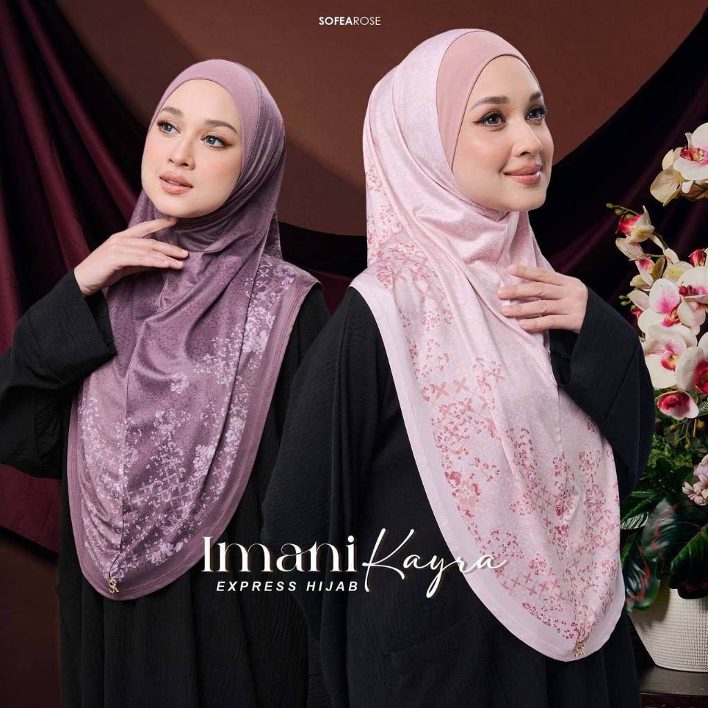 Imani Kayra Tudung Syria Hijab Tudung Sarung (With Inner) Instant Hijab ...