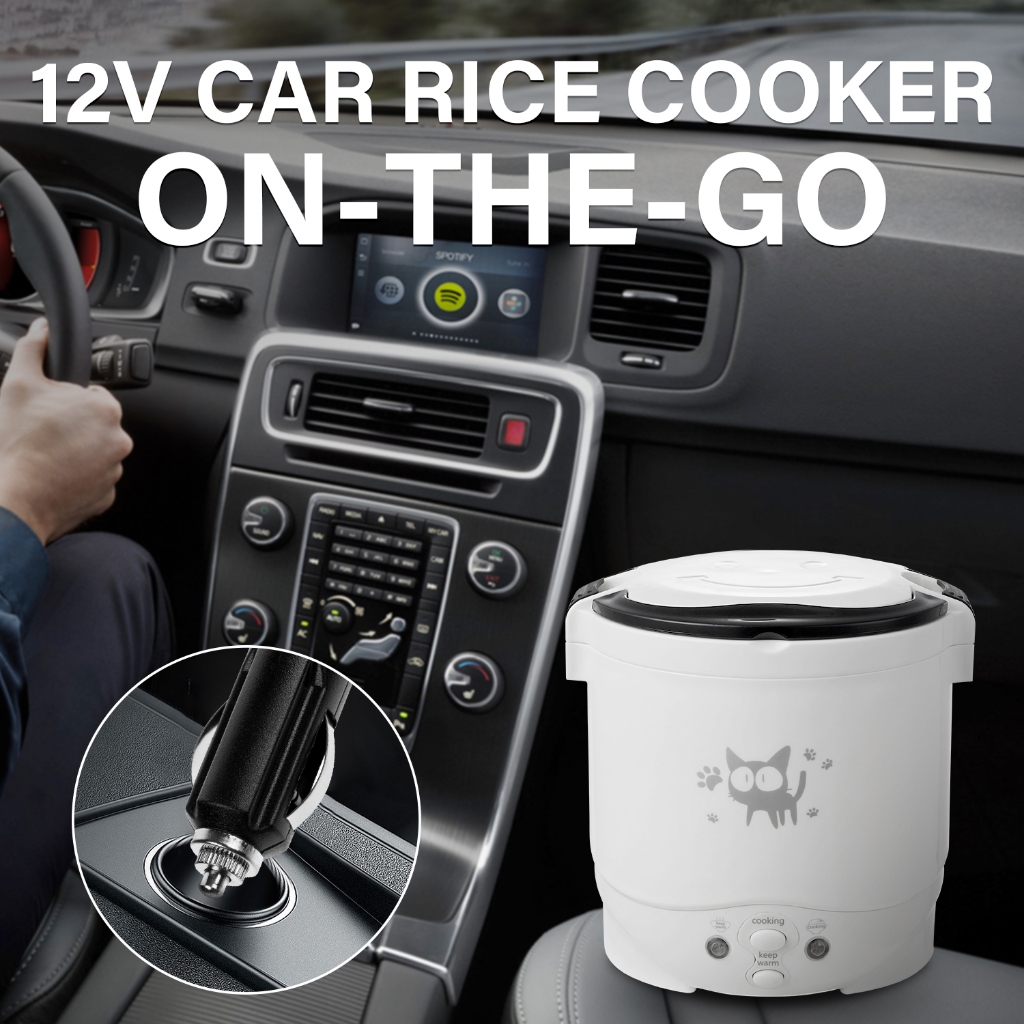 24V/12V Portable Mini Large-capacity 1L Liters Car Electric Rice Cooker ...