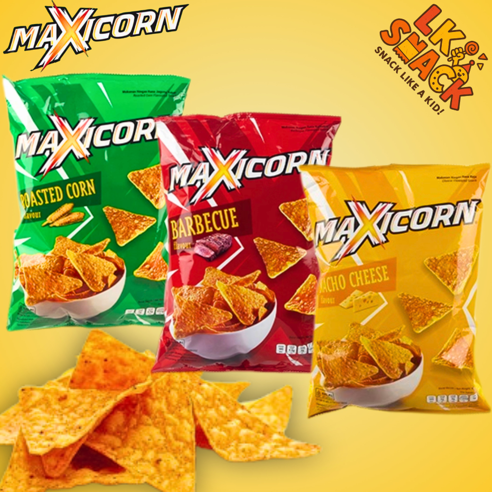 Maxicorn Halal Corn Chips (140g) – Crunchy Nachos Cheese / Roasted Corn ...