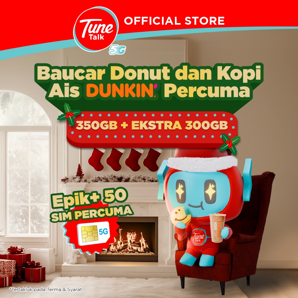 [Dunkin Promo] Tune Talk Epik+ 50 (12 Bulan) Kad Sim 350 GB Internet 5G ...