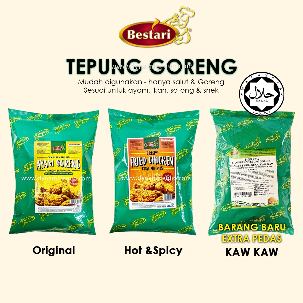Bestari Fry Chicken Coating [Original/Hot & Spicy/KAWKAW] 1KG Halal ...