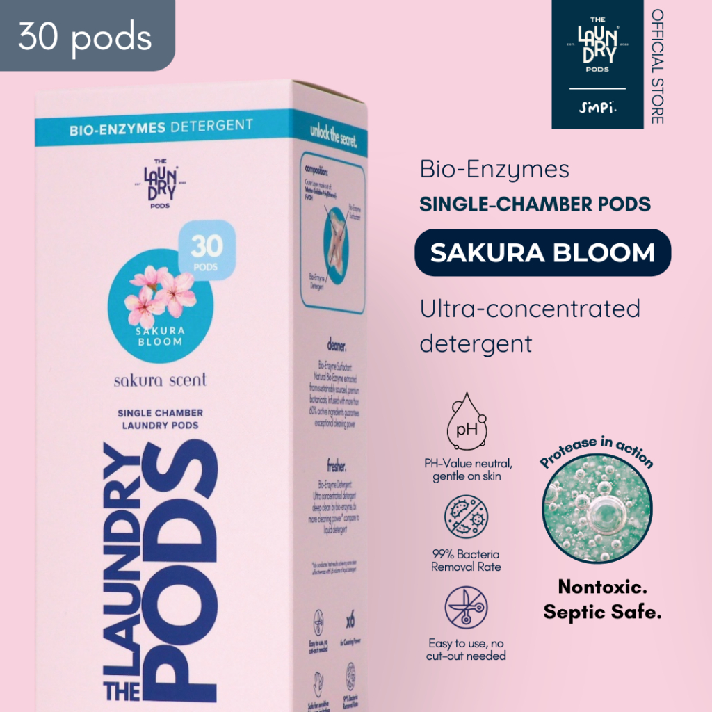 THE LAUNDRY PODS Single-Chamber Laundry Capsules With Bio-Enzymes ...
