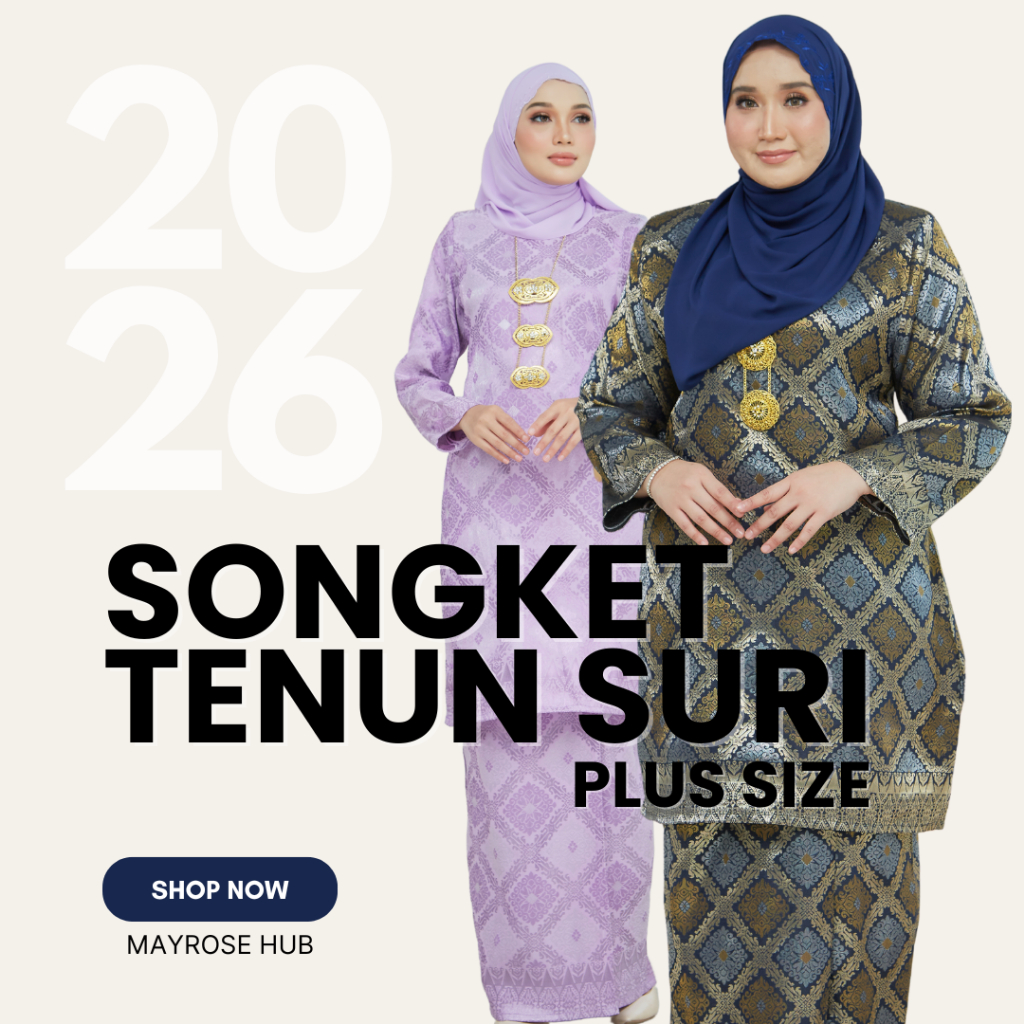 Baju Raya 2026 Viral Kurung Moden Plus Size Songket Tenun Asli ...