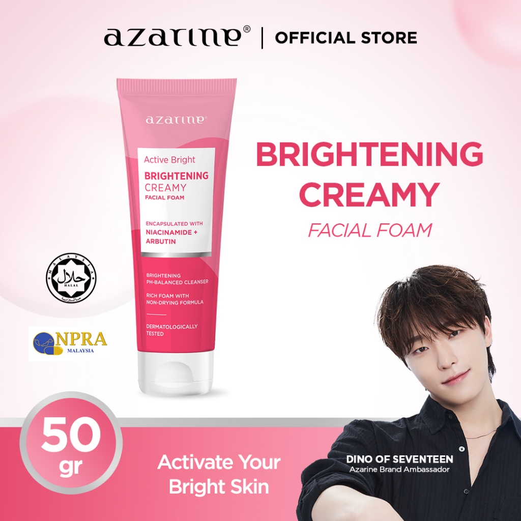 Azarine Active Bright Brightening Creamy Facial Foam 50g | Shopee Malaysia