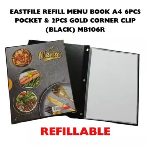 A4 REFILLABLE MENU BOOK with 6pcs POCKET (MB106R, MB512S, MB110C, R106 ...