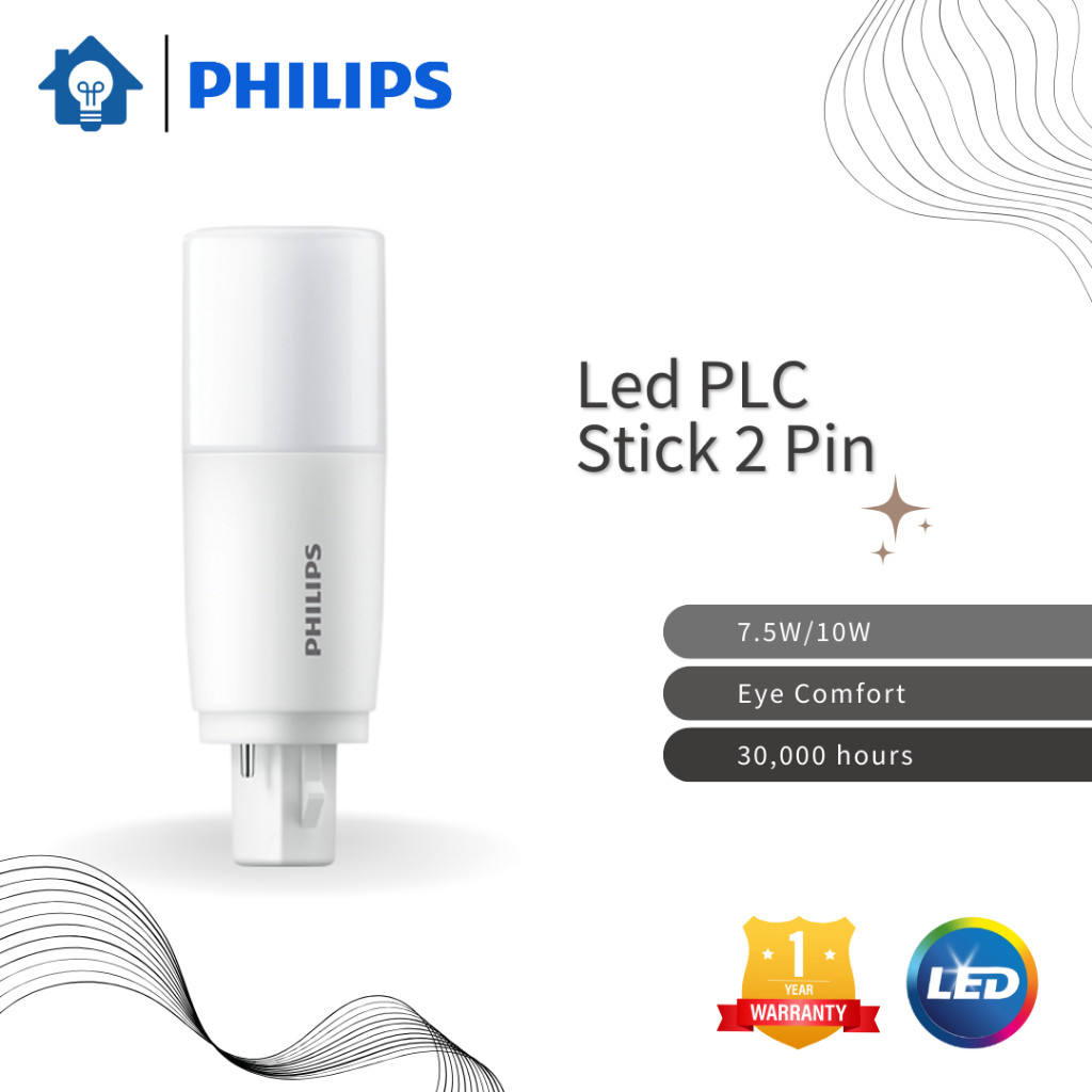 Philips 7.5W 10W LED PLC Stick 2 Pin ( 3000K / 4000K / 6500K ) | Shopee ...