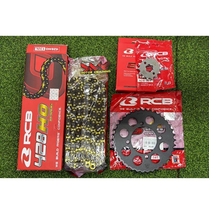 RCB SPROCKET CHAIN SET BLACK S-SERIES 428 RXZ RS150 RSX Y15 FZ 135LC ...