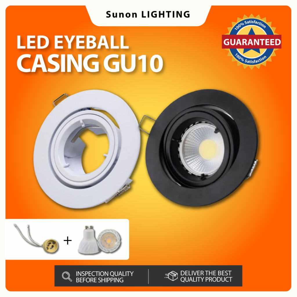 Eyeball Casing GU10 Lamp Holder Spotlight Recessed Eyeball Downlight ...