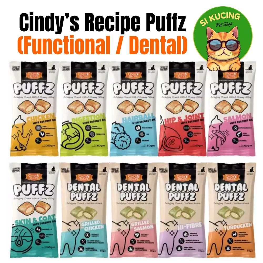 CINDY'S RECIPE Puffz savours 60G_Cat Treats ( Chicken / Salmon ...