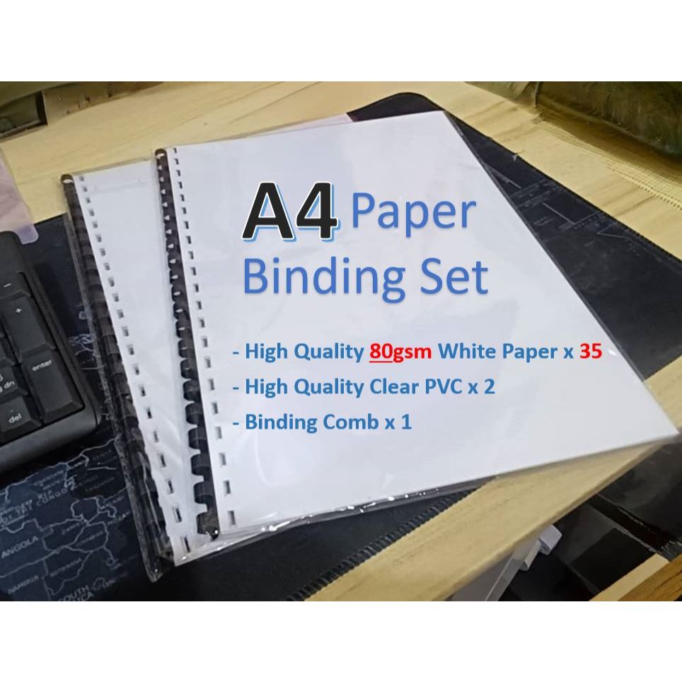 Folio A4 Binding Kertas Putih dengan PVC Cover / Project Set - 30 ...