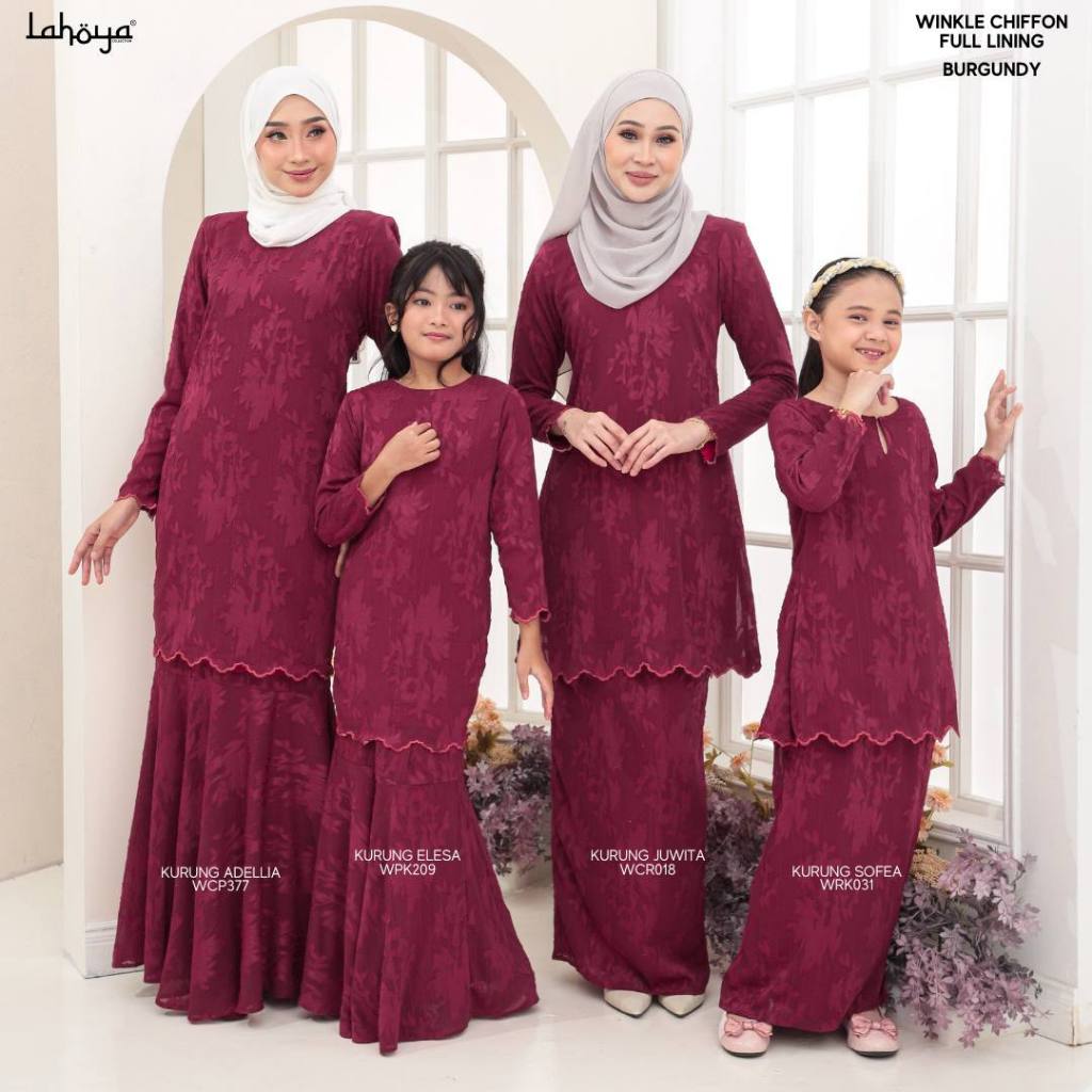 PTbiz SET KURUNG SEDONDON IBU DAN ANAK WHINKLE CHIFFON FULL LINING ...