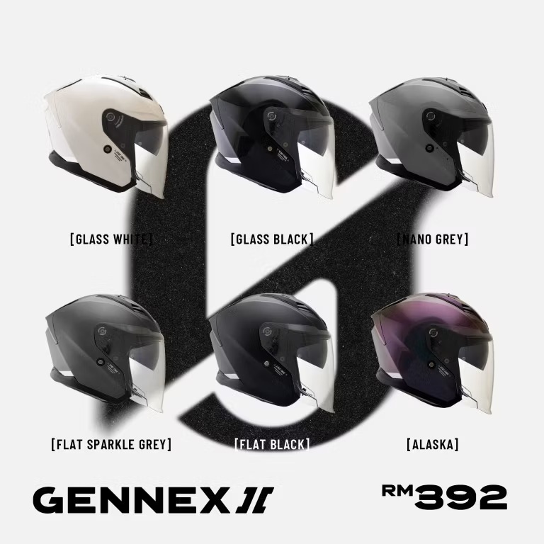 Gracshaw Gennex 2 Double Visor Open Face Helmet | Shopee Malaysia