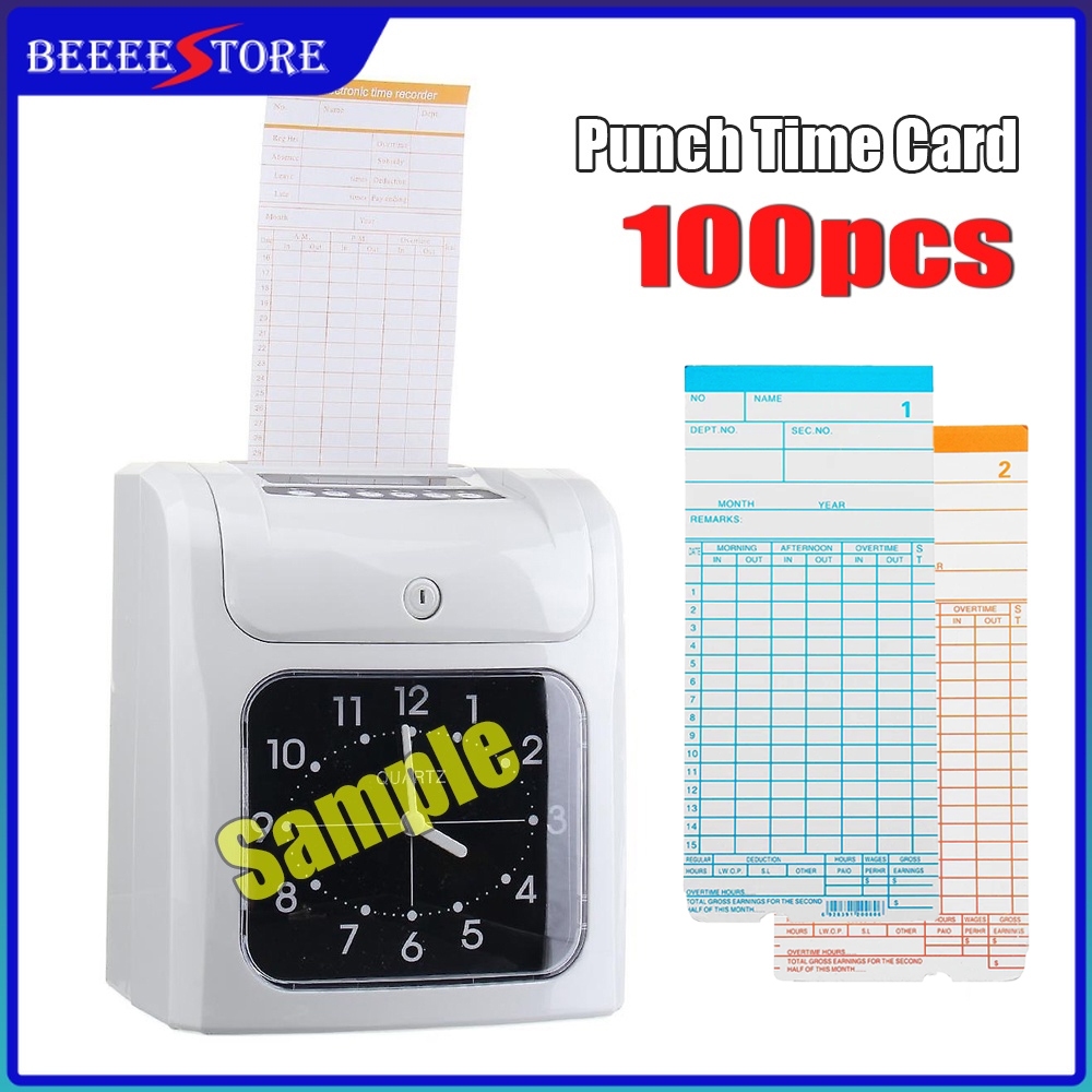 Time Clock Punch Card Attendance Card Worker Card 100pcs 👍PUNCH CARD👍 ...