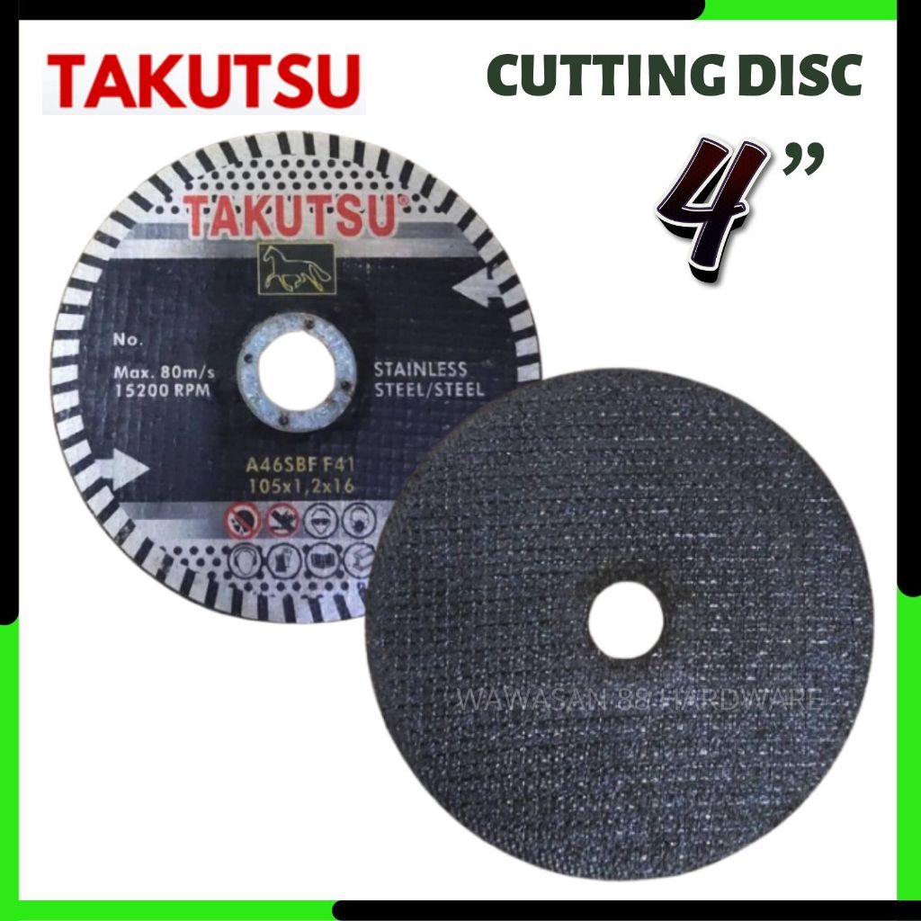 4'' TAKUTSU Metal Cutting Disc Grinder Mata Potong Besi Angle Grinder ...