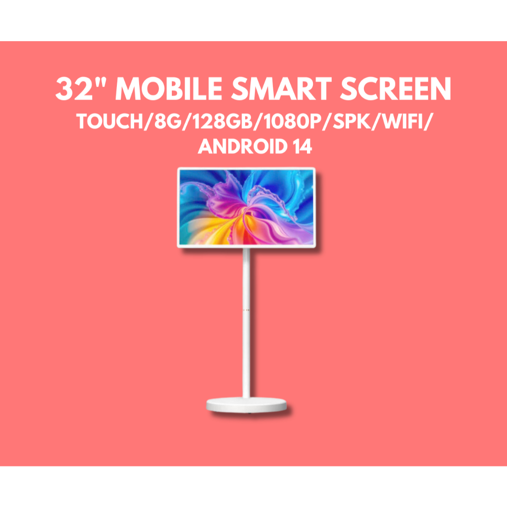 ZPHD-0320 32" MOBILE SMART SCREEN / ANDROID 14 / TOUCH / 8G / 128GB ...