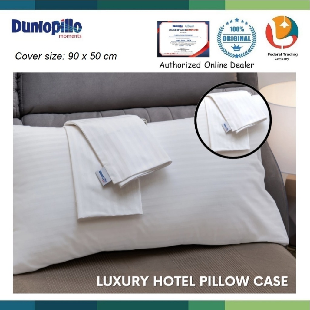 Dunlopillo Luxury Hotel Pillow Case only (1pc) 50 x 90 cm Pillow Cover ...