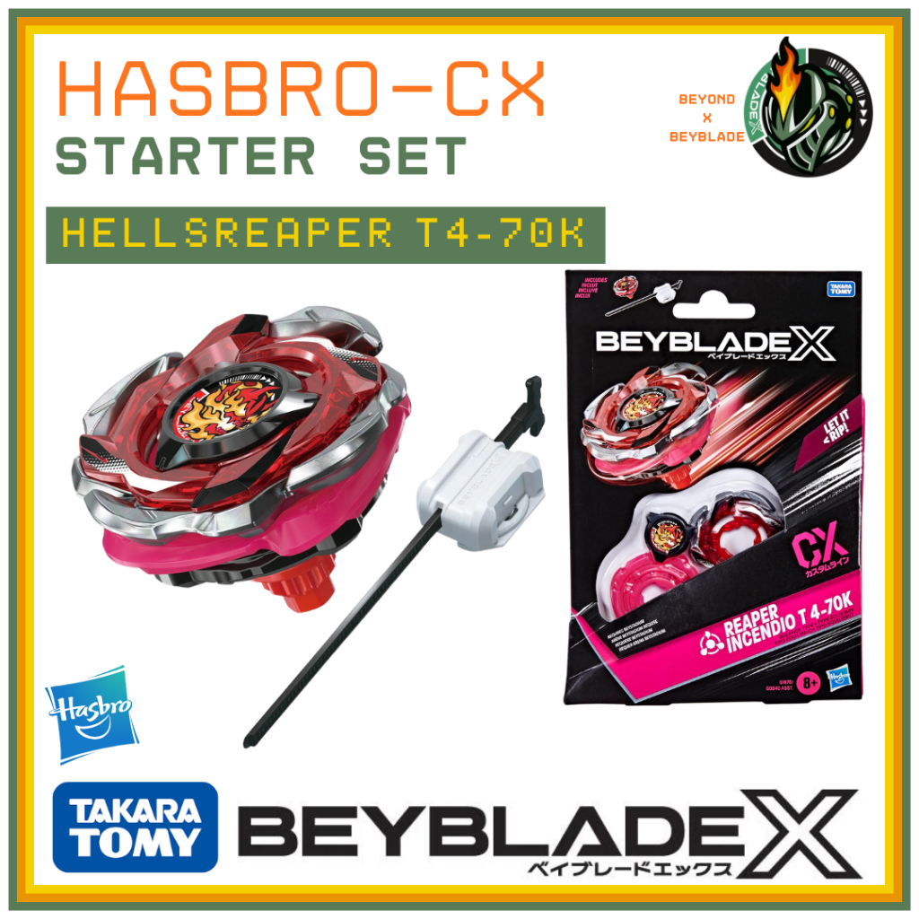 Takara Tomy Hasbro Beyblade X Reaper Incendio \ Hells Reaper T4-70K ...
