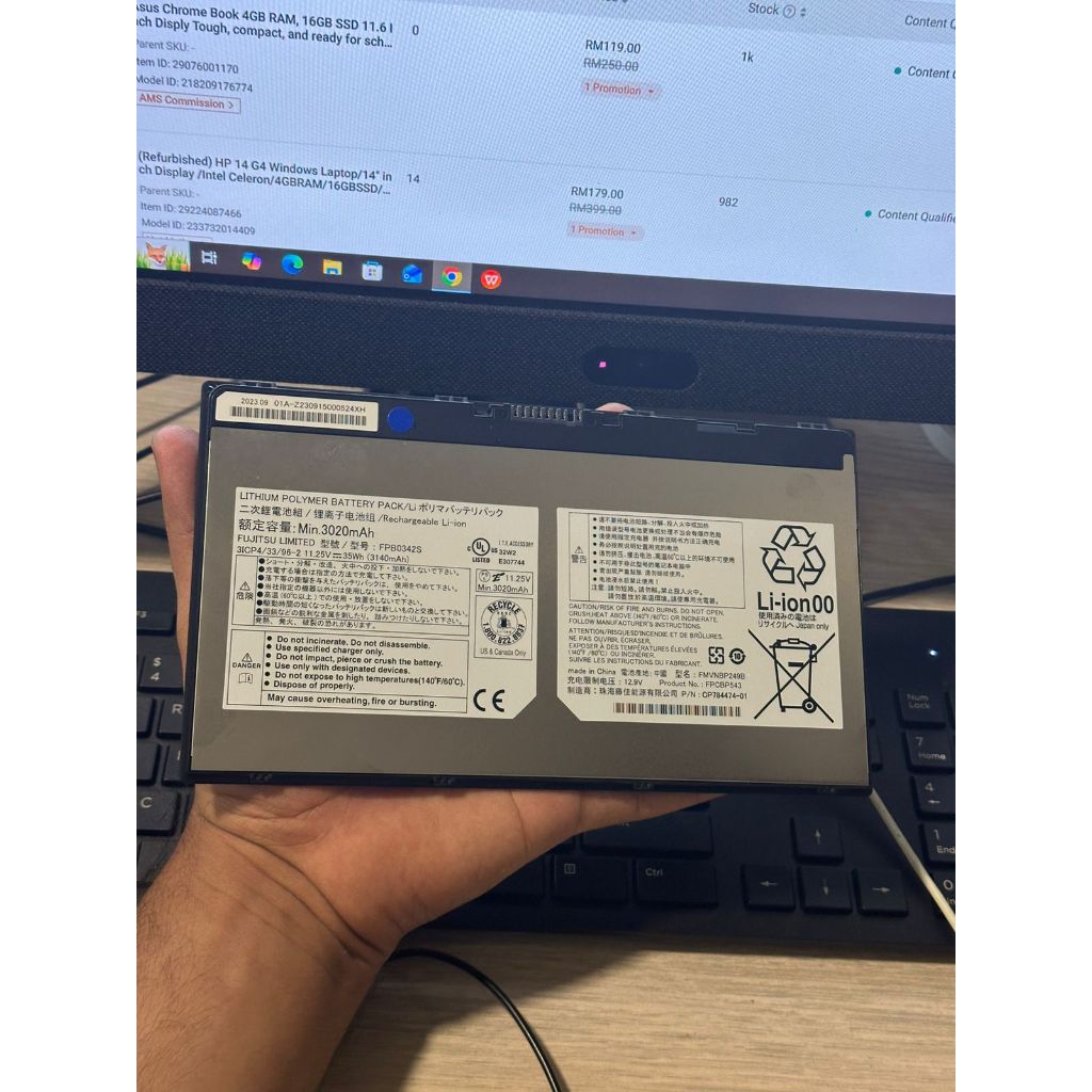 Fujitsu V-727-V Windows Tab Lithium Polymer Battery 3140mah | Shopee ...