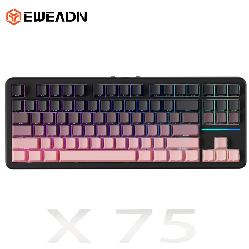 EWEADN X87 Wireless Mechanical Keyboard 75%GASKET RGB Hot Swappable ...