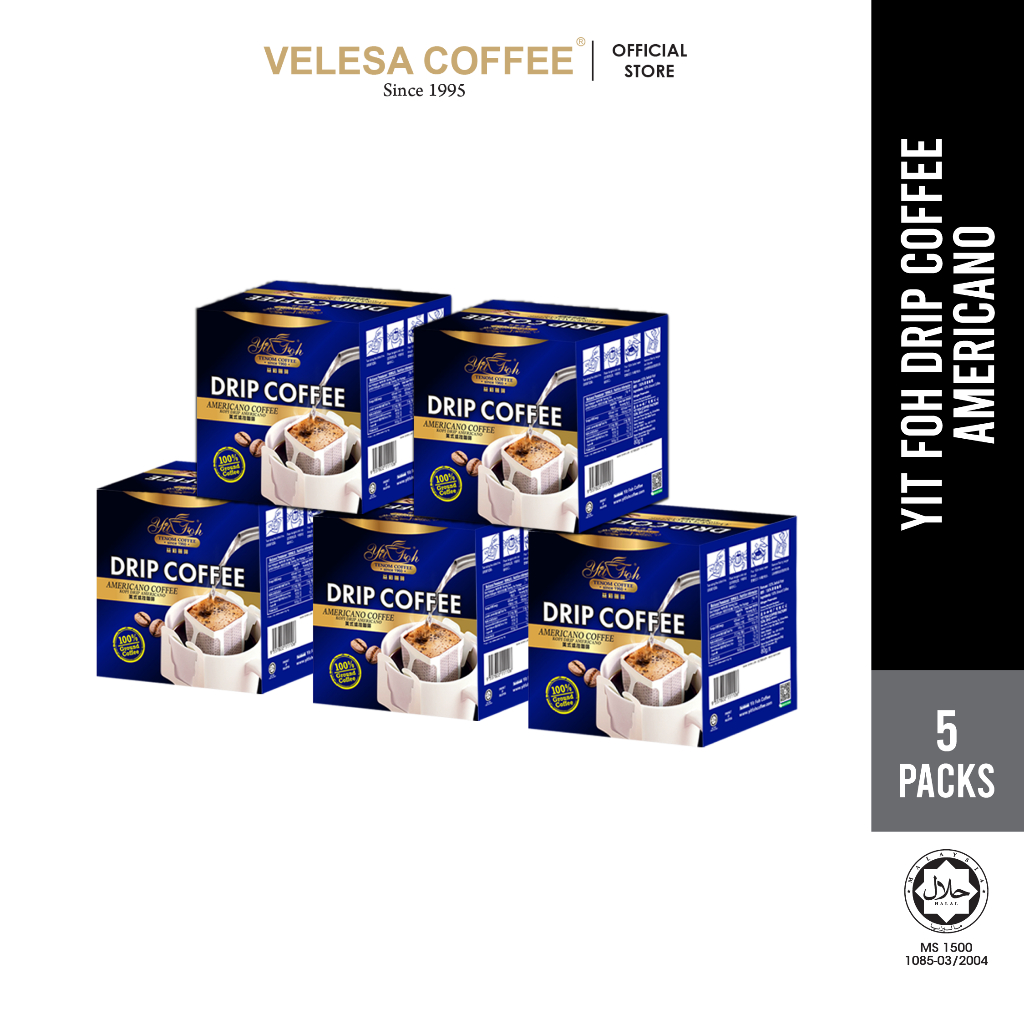 Tenom Yit Foh Americano Drip Coffee 100% Ground Coffee (Bundle of 5 ...