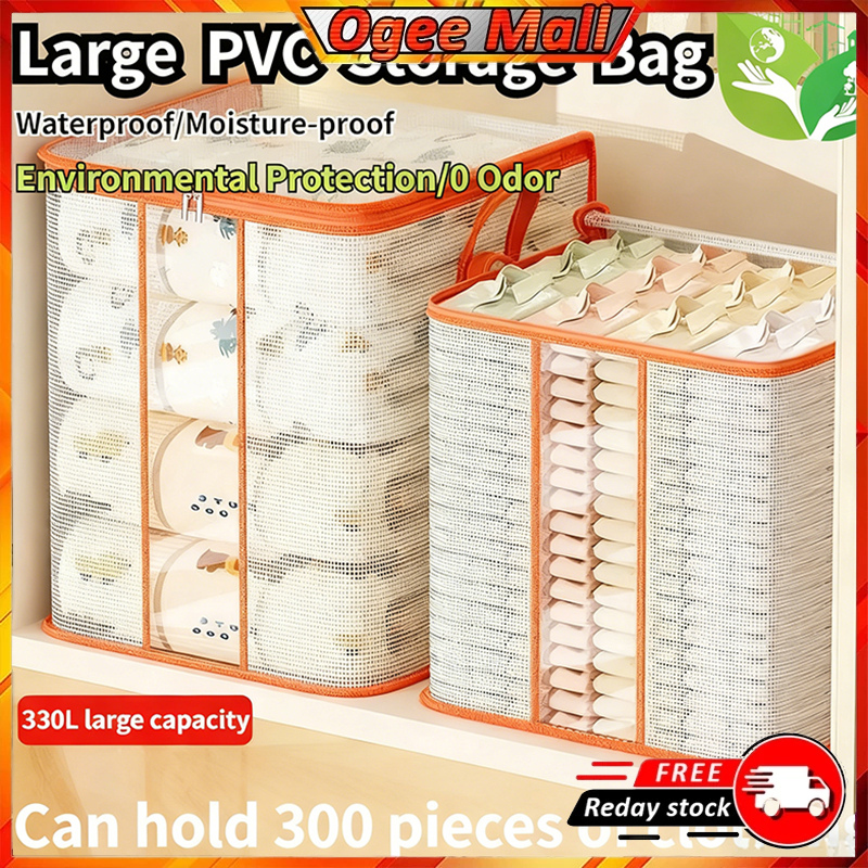 Mega Large Transparent Storage Bag 【33L】Comforter Storage Blanket Bag ...