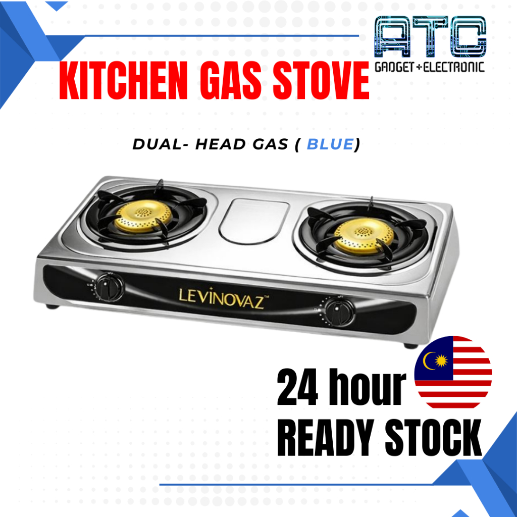 ATC Dapur Gas Berkembar | Stainless Steel Penjimatan Gas Api Biru ...