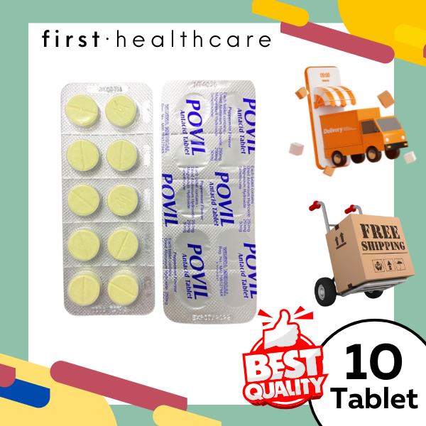 [READY STOCK] Povil Antacid Tablets Peppermint Flavour Ubat Gastric ...