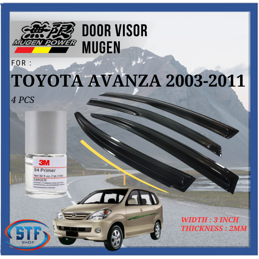 Toyota Avanza 2003-2011 Door Visor Air Press Window Mugen Style Acrylic ...