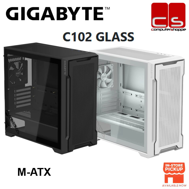 GIGABYTE C102 PANORAMIC (BLACK / ICE) PC CASE MID TOWER M-ATX PC CASE ...