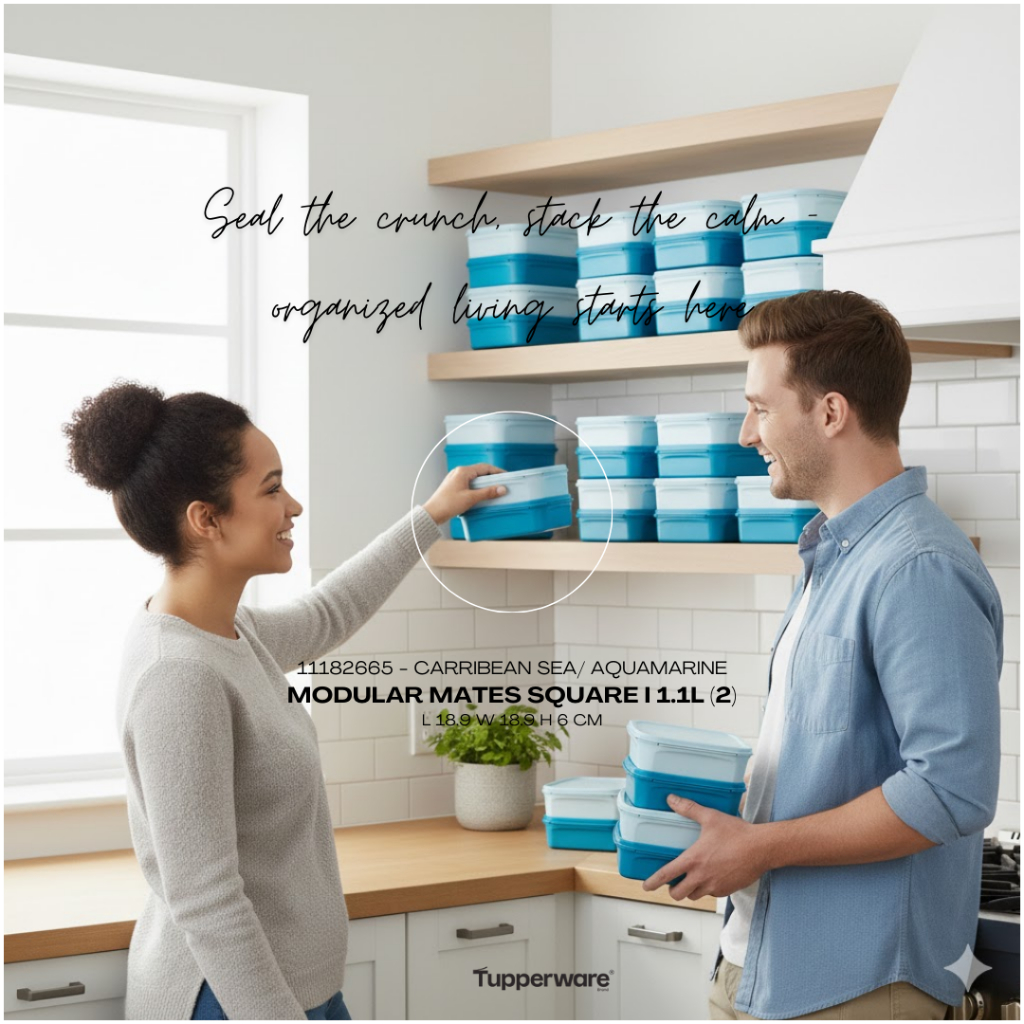 Tupperware Modular Mates Square I (2) 1.1L | Shopee Malaysia