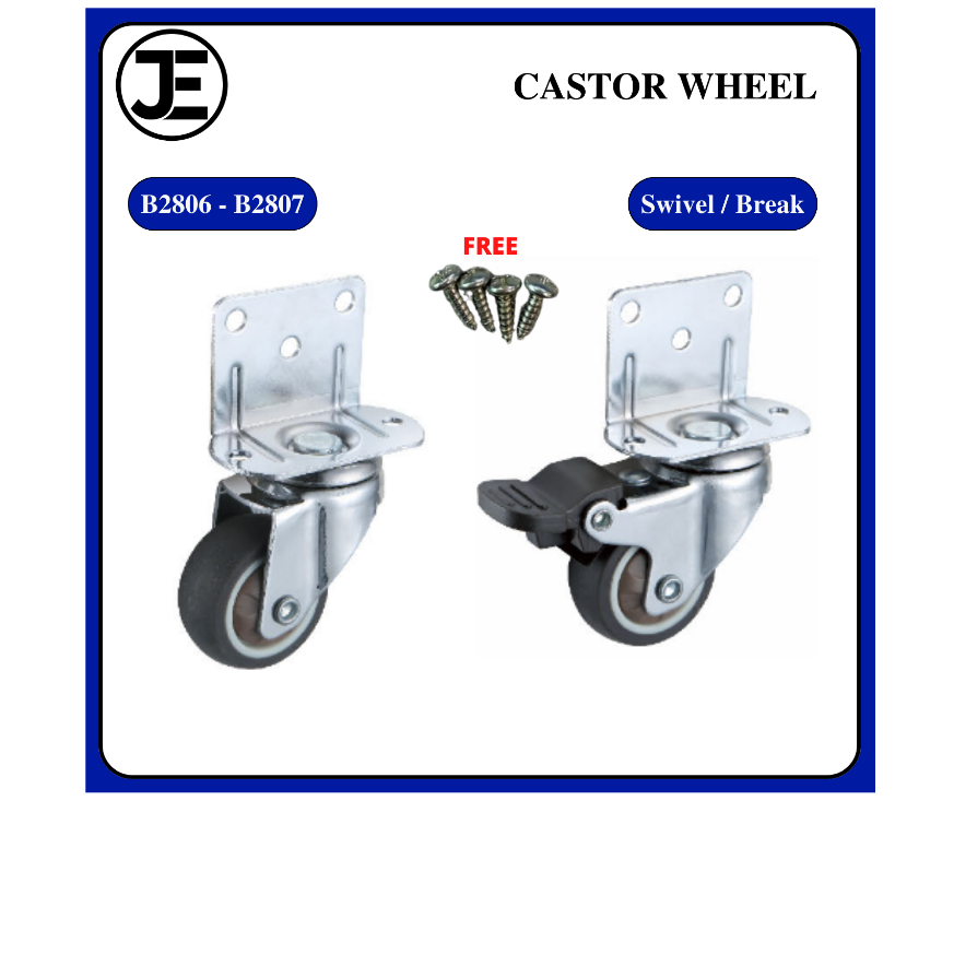 HEAVY DUTY GREY TPR SWIVEL/BRAKE/ CASTOR/CASTER ROLLER RODA TROLLEY ...