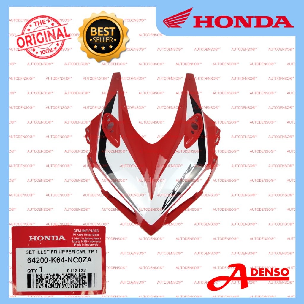 CBR250 2021 COWLING SET, FRONT UPPER RED (ORIGINAL100%HONDA) 64200-K64 ...