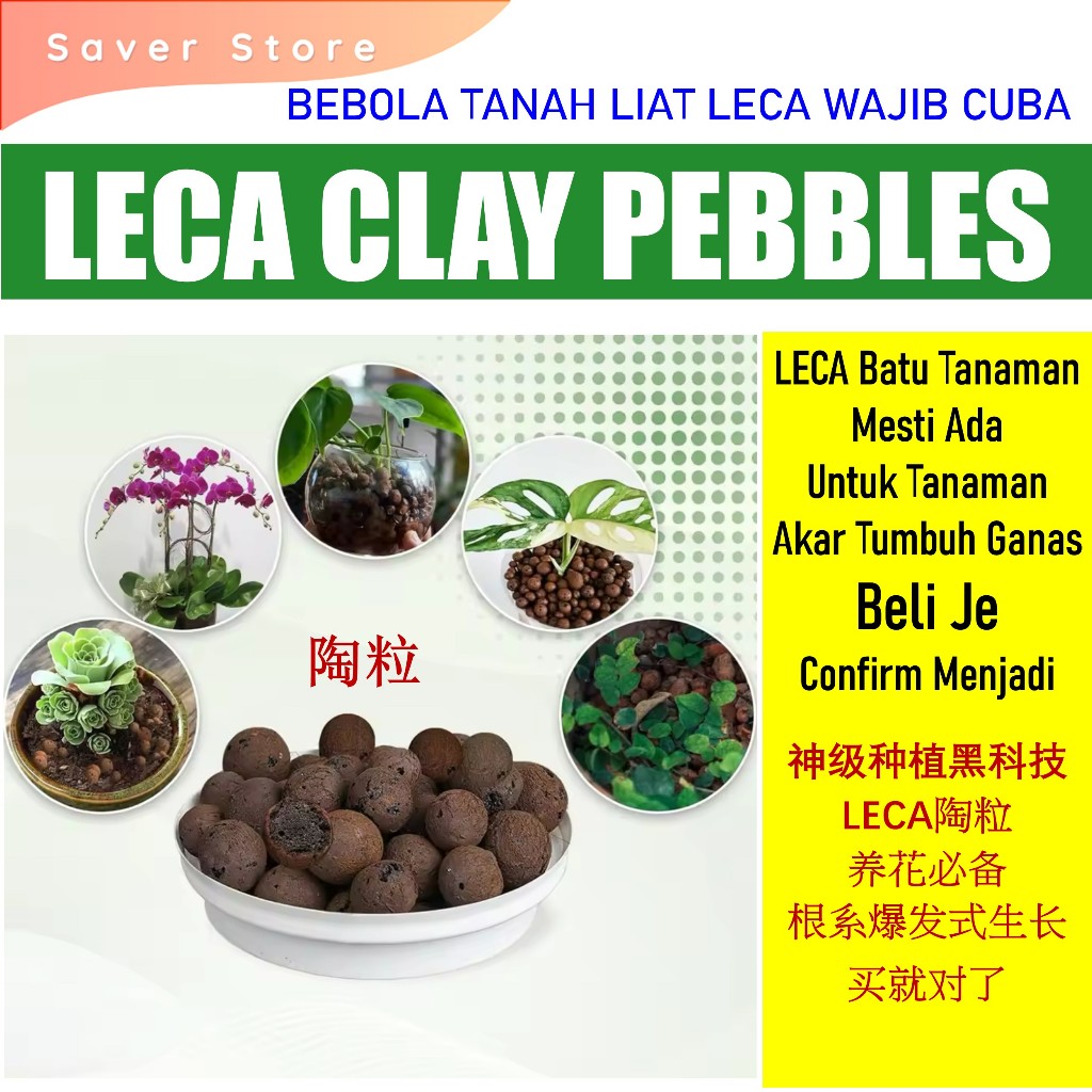 500g LECA Clay Pebbles 陶粒 | Bebola Tanah Liat untuk Tanaman | Tanaman ...