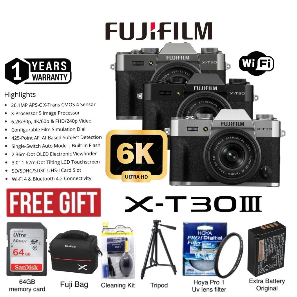 (NEW)FUJIFILM XT30 III 13-33MM XT30 MARK3 XT30 III M3 425 POINT AF AI ...