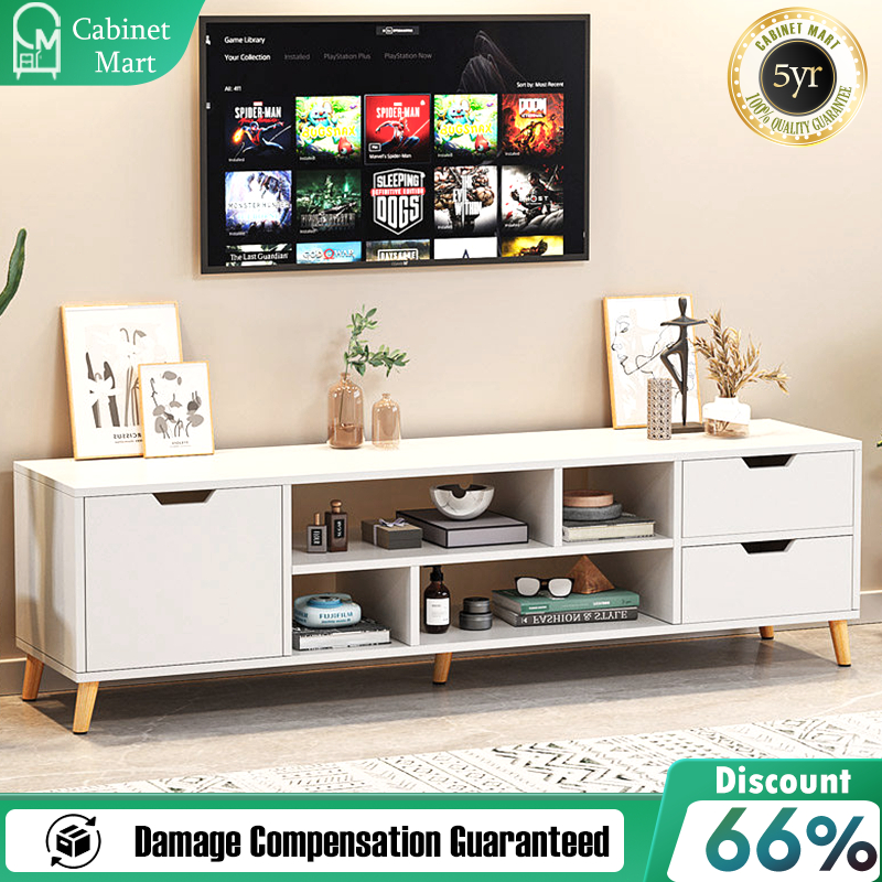 CM-TV Cabinet 3-6FT Kabinet Rak TV Console Rak Living Room Almari Media ...