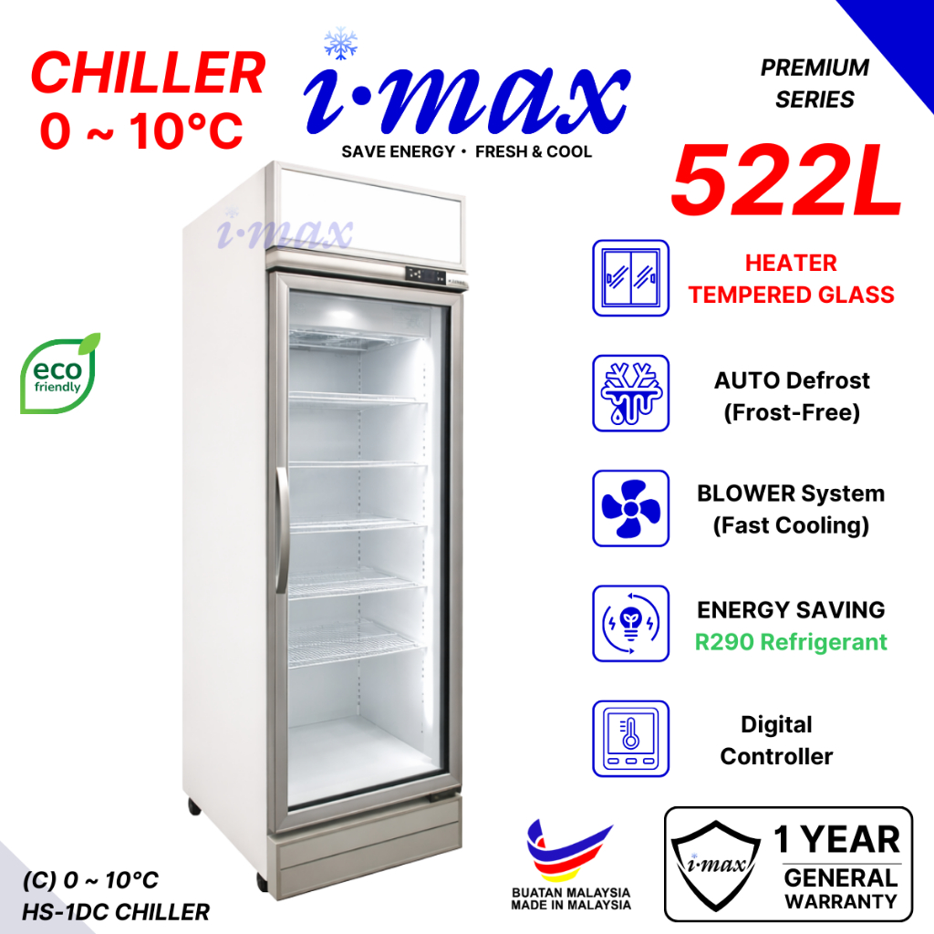 (PREMIUM) Imax 1 Door Display Chiller with Heater Glass | Refrigerator ...