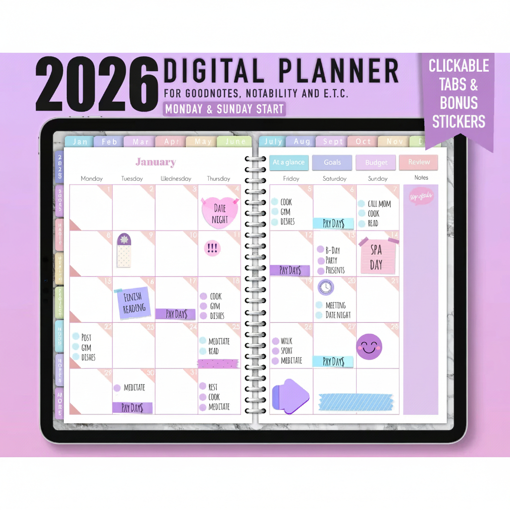 [Planner 2026] Cute Digital Planner Goodnotes | Student Planner | Ipad ...