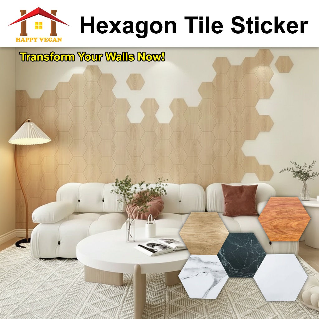 1 Keping Sticker Tile Heksagon Foam – Siap Gam, Untuk Dinding & Lantai ...