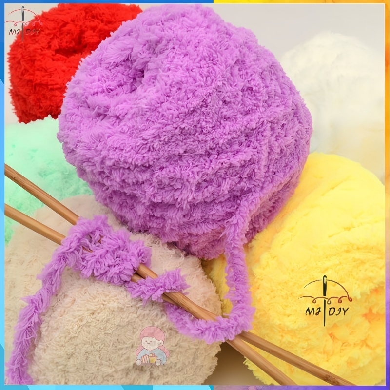 [Ready Stock] 100g 3ply Coral Fleece Yarn Long Hair Mink Yarn Cashmere ...