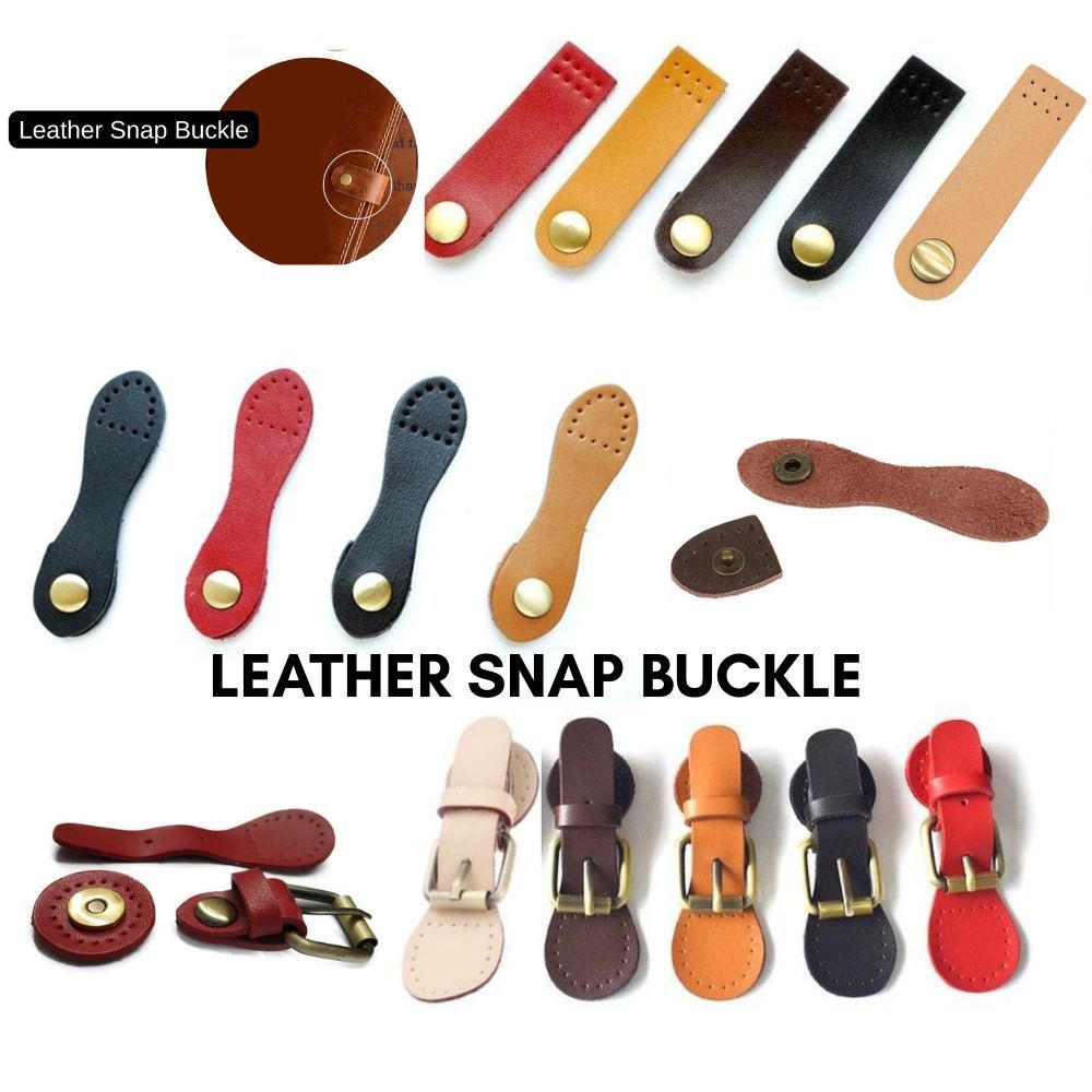 🌸 Leather Snap Buckle / Lock Oval Shape with Snap Buttons for Bags ...