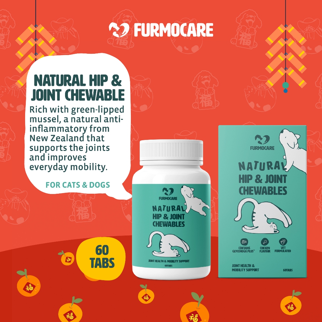 Furmocare Natural Hip & Joint Chewables for Pets (60 Tablets) | Shopee ...