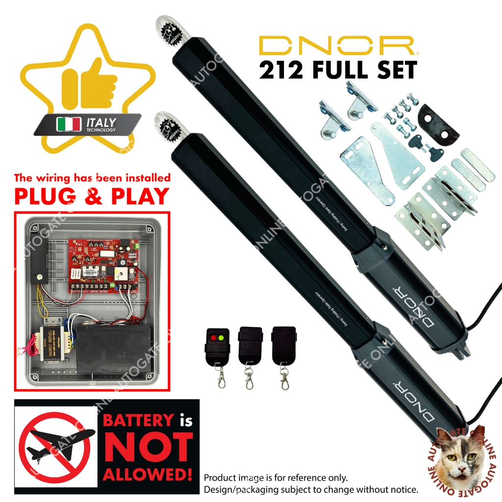 DNOR 212 2CH 433MHZ WA3 A3 ( FULL SET ) SWING AND FOLDING ARM AUTO GATE ...