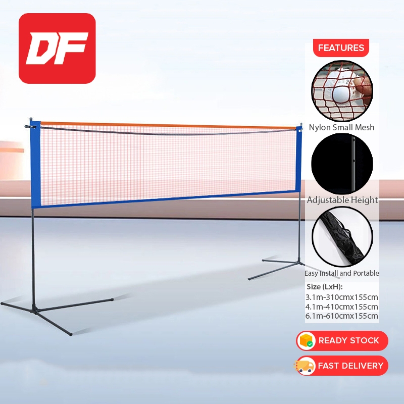 Df.Os 3.1m/4.1m/6.1m Portable Adjustable Net with Bracket Badminton ...