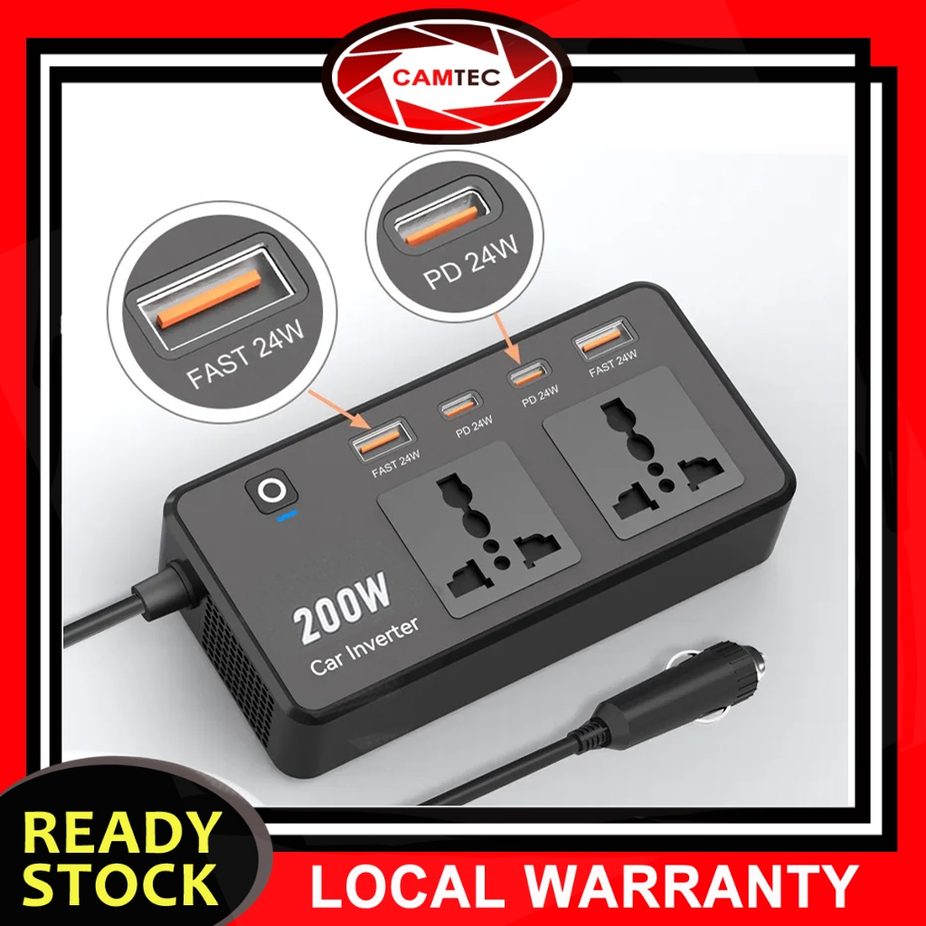 Universal Socket Car Power Inverter 12V 150W / 200W DC to AC 1 X QC3.0 ...