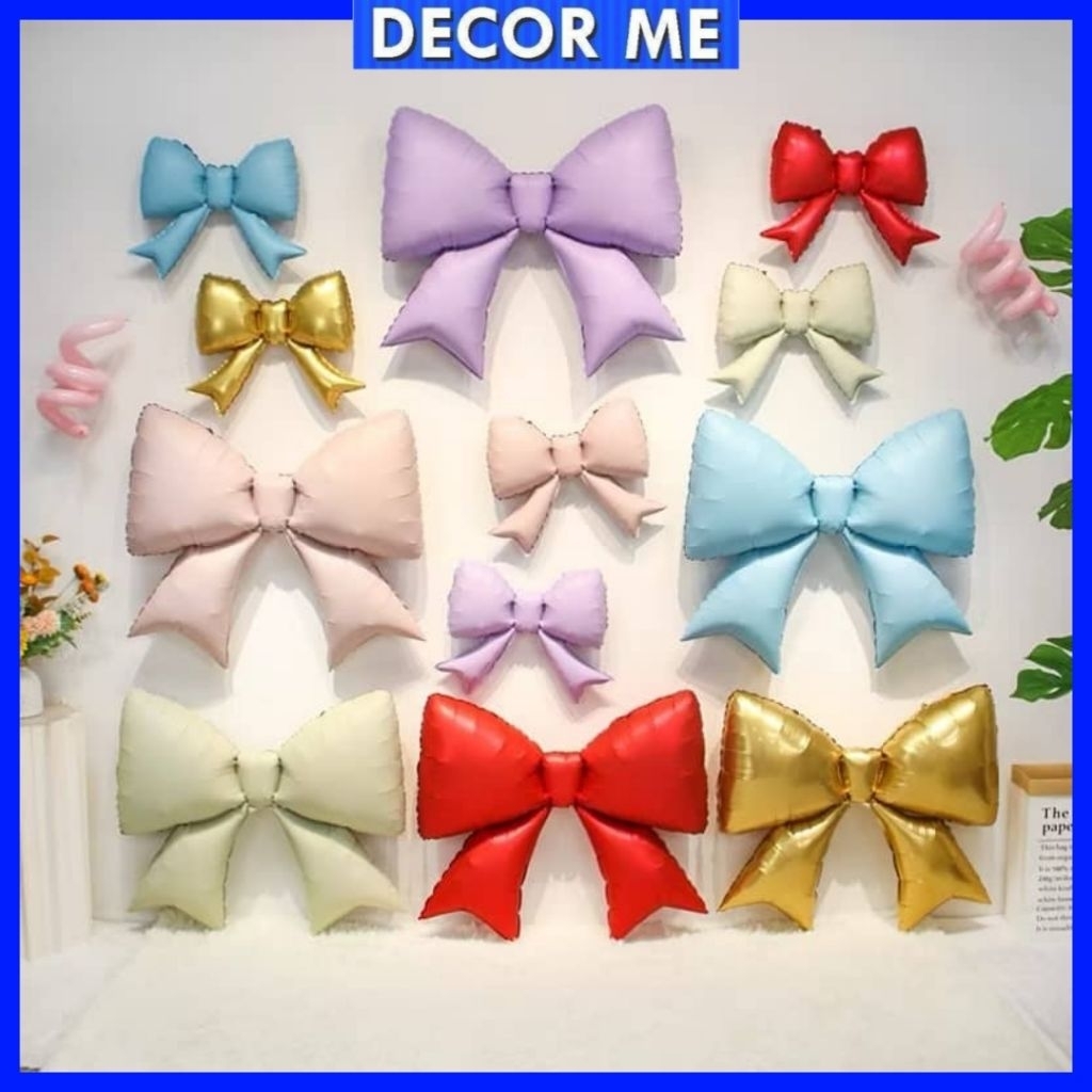 [READY STOCK]🎀 BOWTIE RIBBON FOIL BALLOON ALUMINIUM BIRTHDAY PARTY ...