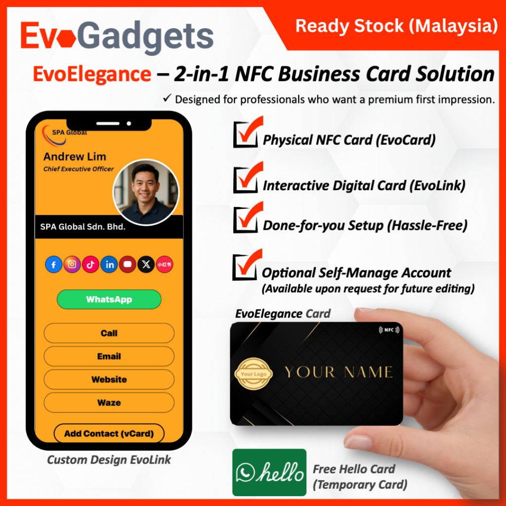 Custom NFC Business Card Digital Name Card PVC Premium Minimal Design ...