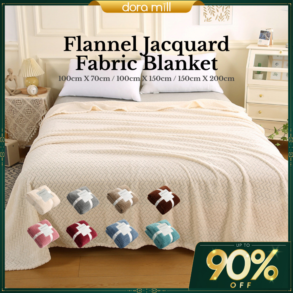 DORAMILL Flannel Jacquard Blanket Queen Blanket Sofa Selimut Gebu Tebal ...